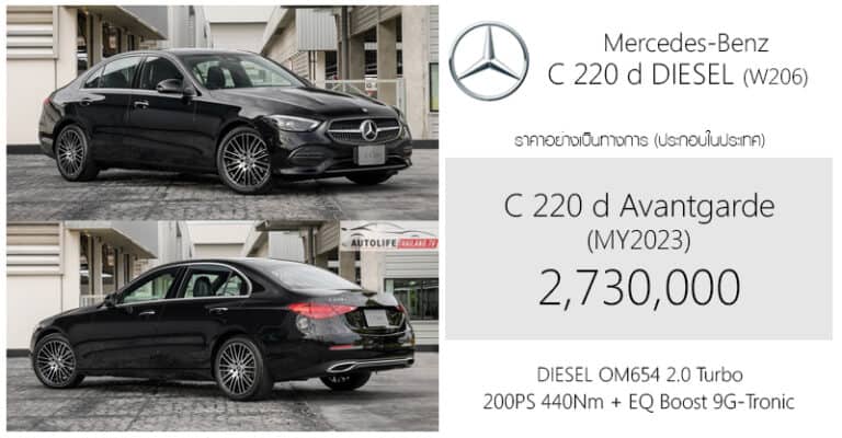 ราคาอย่างเป็นทางการ Mercedes-Benz C 220 d Avantgarde (MY2023 ...