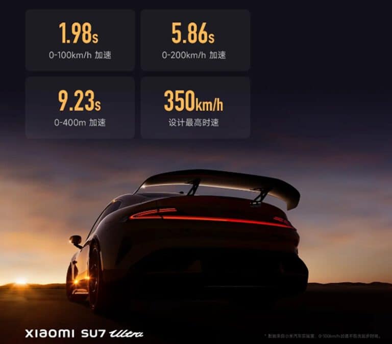 Xiaomi SU7 Ultra รถไฟฟ้า100% ตัวแรง มอเตอร์ 3 ตัว 1,548 แรงม้า 1,770 นิวตันเมตร 0-100 km/h 1.98 ...