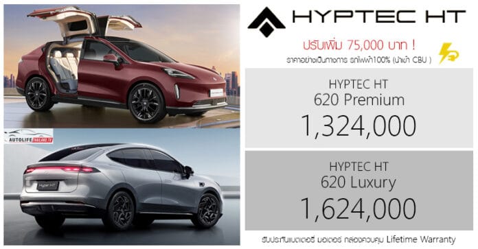 ปรับเพิ่ม 75,000 ! GAC HYPTEC HT รถไฟฟ้า100% ราคาอย่างเป็นทางการ ...